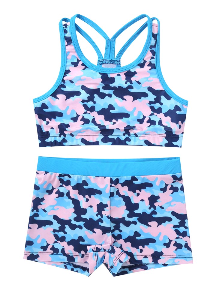 Girls Two Pieces Swimsuits Sleeveless Beach Swimwear Bathing Suits ...