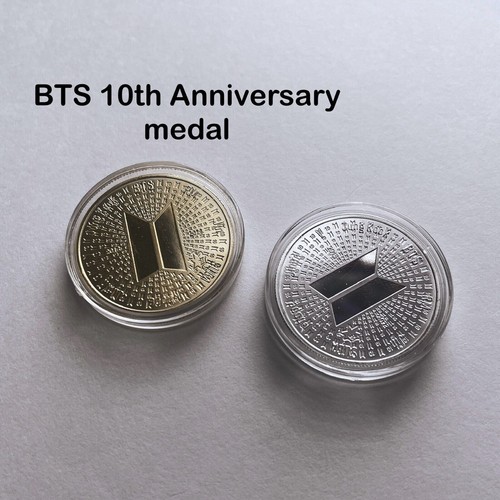BTS 10th Anniversary Medal Coin Gold Coloured Bangtan ARMY Jung KOOK ...