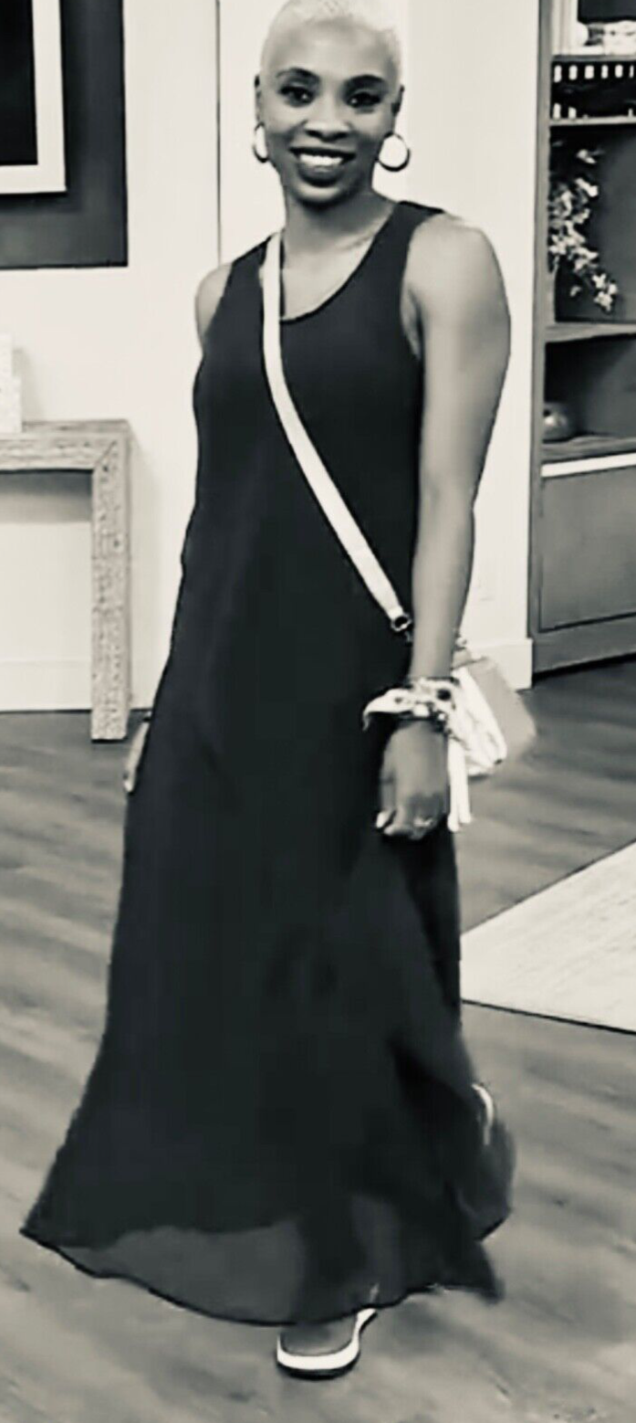 NEW Shavonne Dorsey Tiered Maxi Dress Chiffon Overlay BLACK WHITE PLUS ...