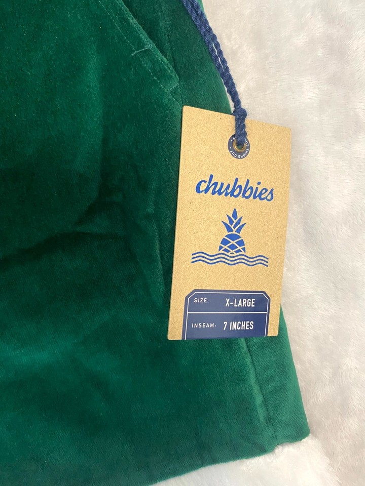 Chubbies Nicholas Santa Christmas Lounge Shorts Mens XL Green Logo ...