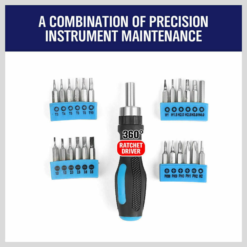 HORUSDY 75Pc Precision Ratchet Screwdriver Set Star Torx Hex Flat ...