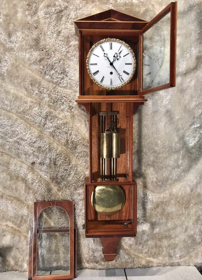 45 Days Germany Vienna,LATERNDLUHR ,Clock,1 double Brass Weights Driven ...