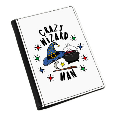 Crazy Wizard Man Stars Passport Holder Cover Case Funny Joke Magical ...