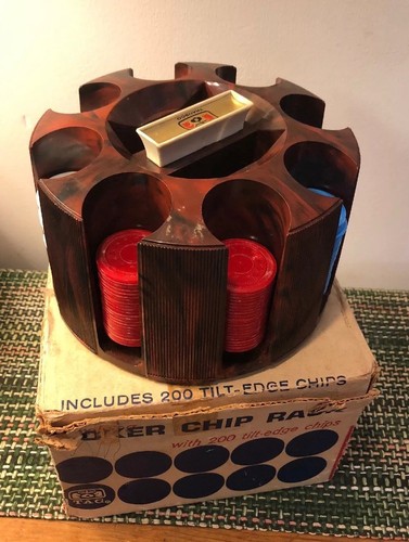 Revolving Plastic Poker Chip Rack with 184 Chips, 1963 Original Box | eBay