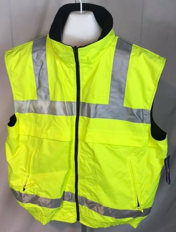 NWT VizGuard by Spiewak Florescent Vest Hi Vis Reversable Reflective L ...