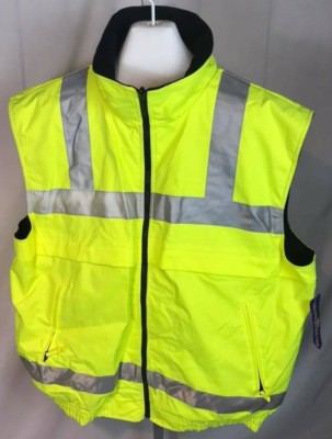 NWT VizGuard by Spiewak Florescent Vest Hi Vis Reversable Reflective L ...