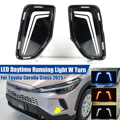 For Toyota Corolla Cross 25+ LED Fog Lamp DRL Daytime Running Light W ...
