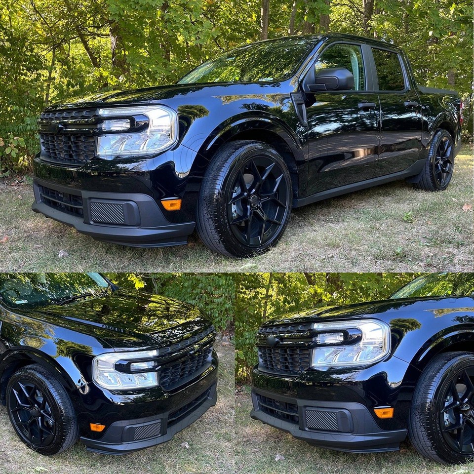 For Ford Maverick 2022-2025 AD Style 3Pcs Matte Black Front Bumper Lip ...
