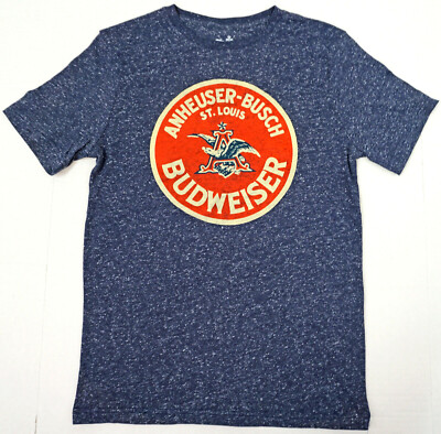 BUDWEISER T-shirt Anheuser Busch Beer Cerveza Distressed Tee Men's ...