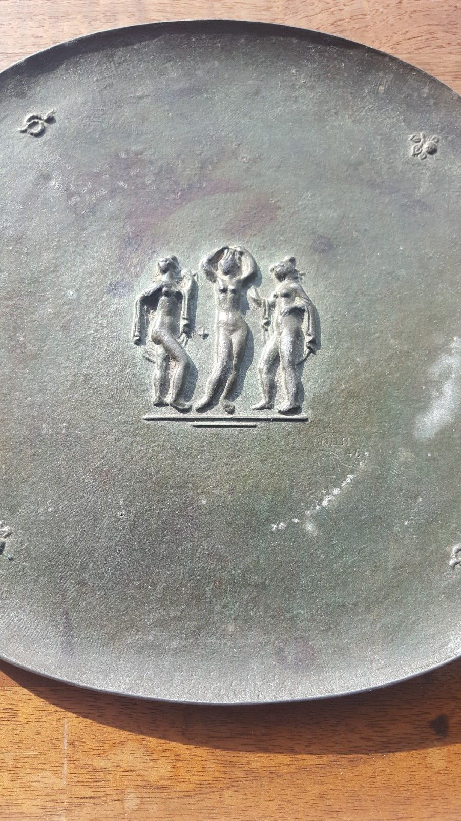 Professor Fritz Nuss seltener Bronzeteller, -schale, Bronzerelief ...