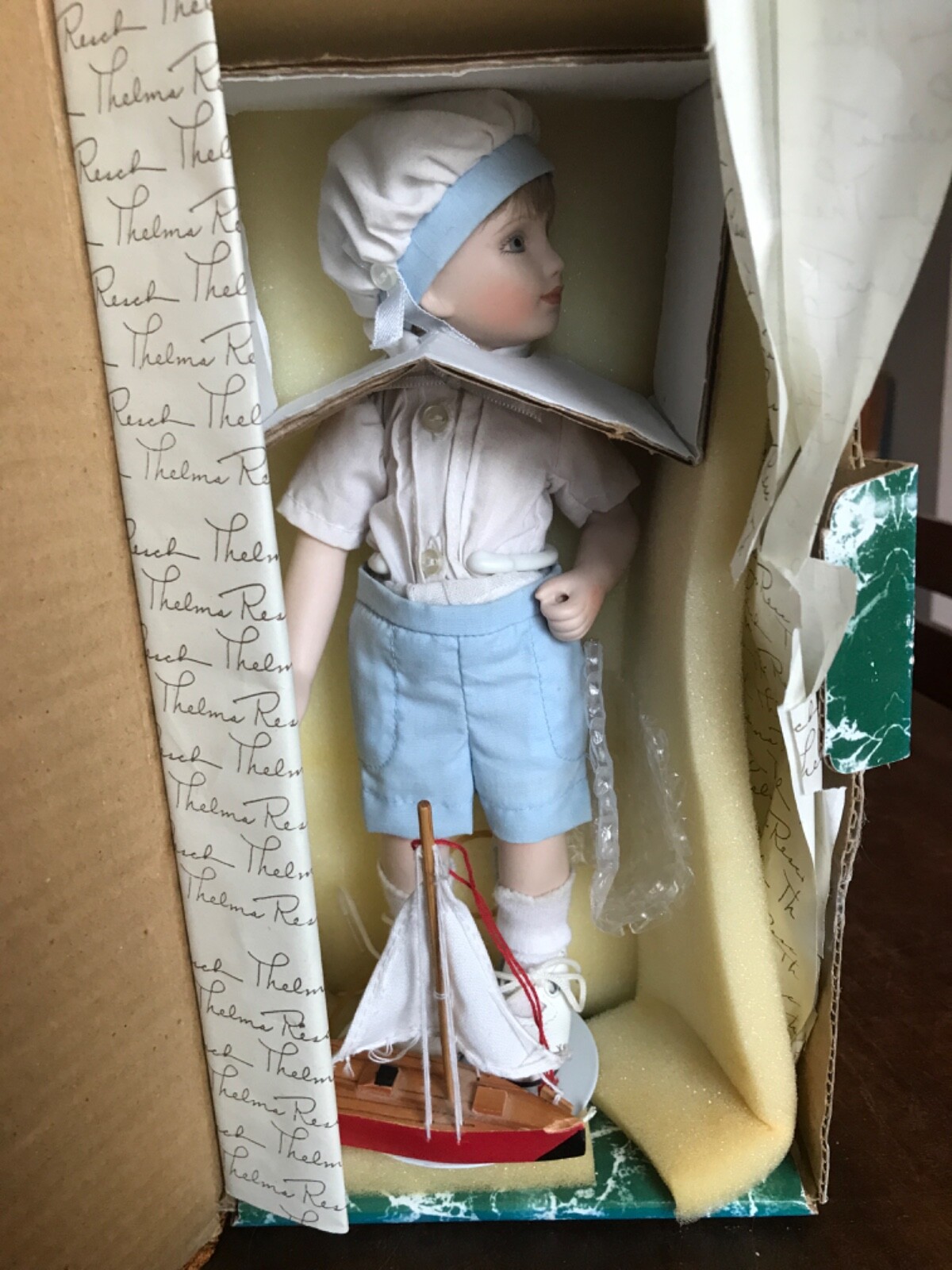 Designer Guild Collection 9 1/2" Porcelain Boy Doll "Pat" Thelma Resch ...