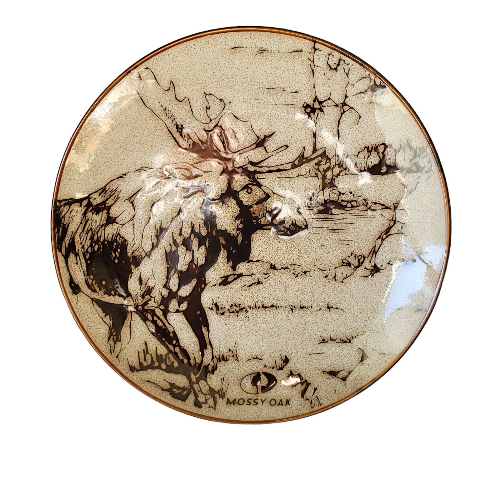 Mossy Oak Moose Salad Plate 8.5" Wildlife Hunting Animal Print Cabin ...