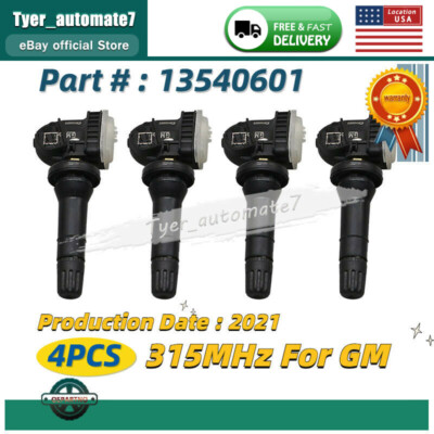 4x 13540601 Production Date 2021 For GM TPMS Tire Pressure Monitoring ...