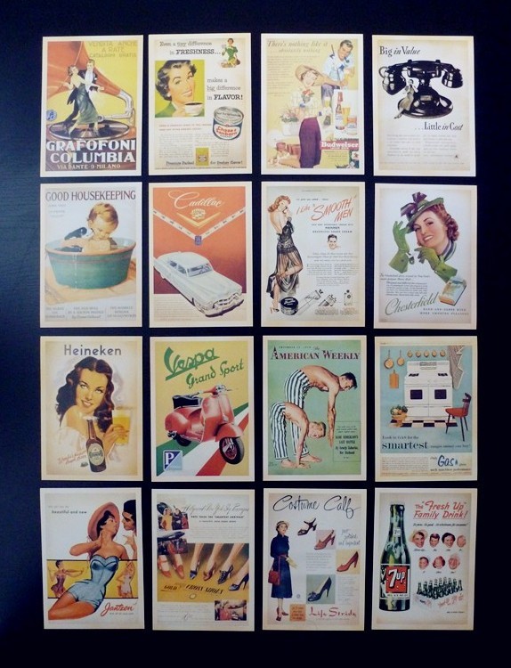 Lot of 32 Old Memories Forever Old Movie & Ads Poster Vintage Postcards ...