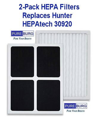 PUREBURG 2-Pack HEPA Filter Replaces Hunter HEPAtech 30920 fits 30050 ...