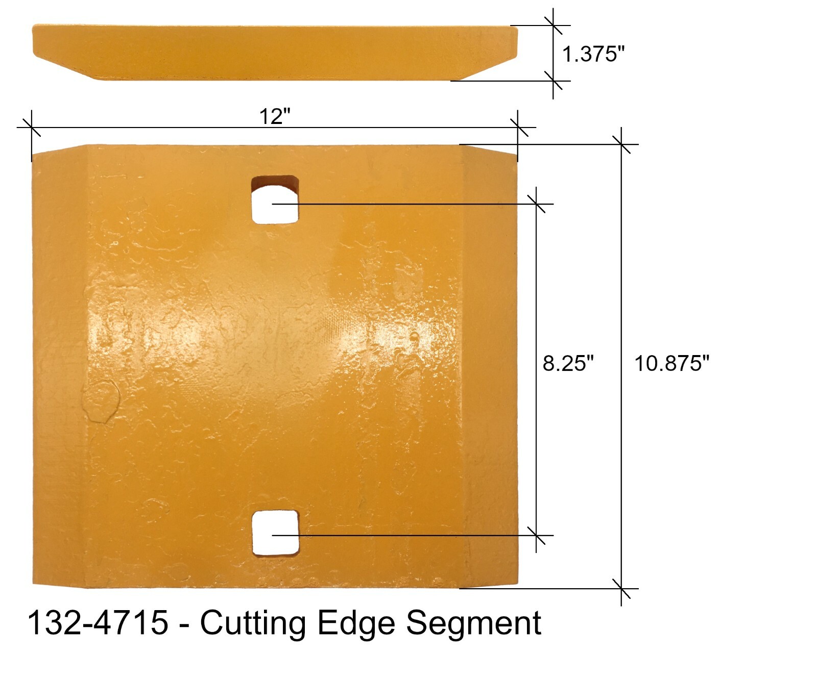 2 Bolt-on Loader Bucket Segments, 132-4715, Fits Many CAT 950G & 962G ...