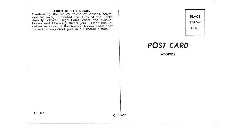 Turn of the Rocks Overlooking Athens Sayre & Waverly Tioga Point - Old ...