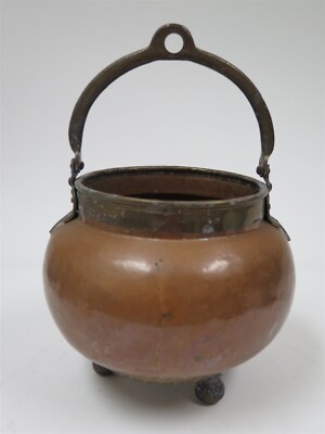 Vintage Hand-Made Footed Moroccan Copper Bucket with Handle, Large | eBay