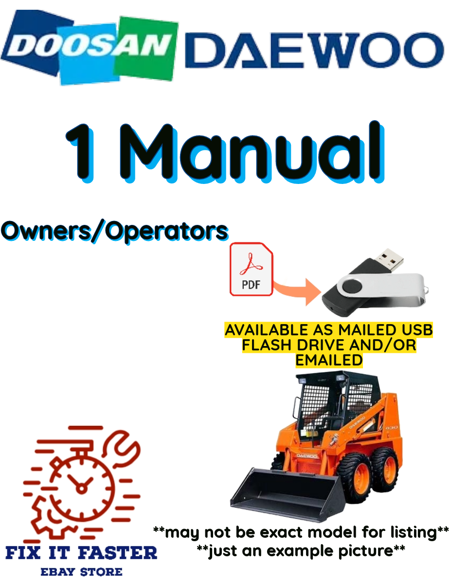 DOOSAN-DAEWOO 470 PLUS SKID STEER OPERATORS OWNERS MANUAL PDF USB | eBay