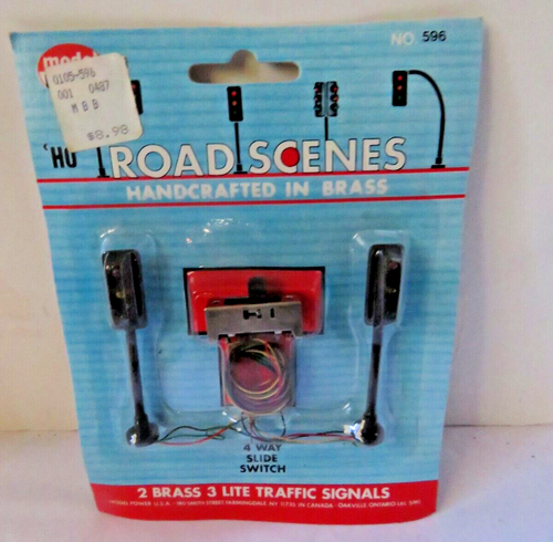 2 Ho Brass 3 Lite Traffic Signals Model Power Lighted Lights #596 ...