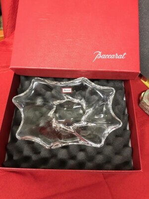 Baccarat Crystal Swirl Flower or Star Design Dish 7"x4"x2" INCHES NIB ...