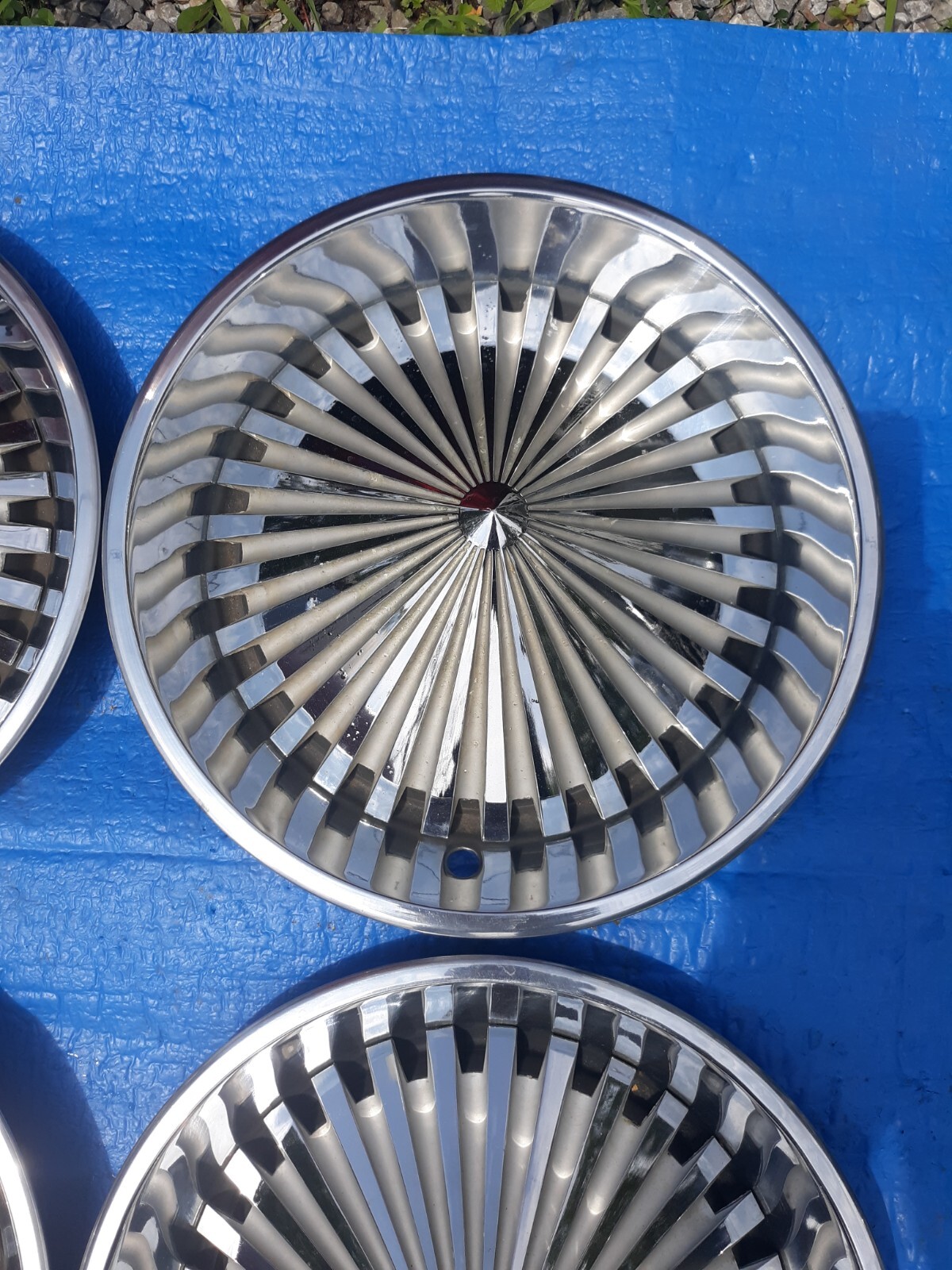 Vintage Hot Rod Turbine / Roulette Wheel Wheel Covers Hub Caps OEM | eBay