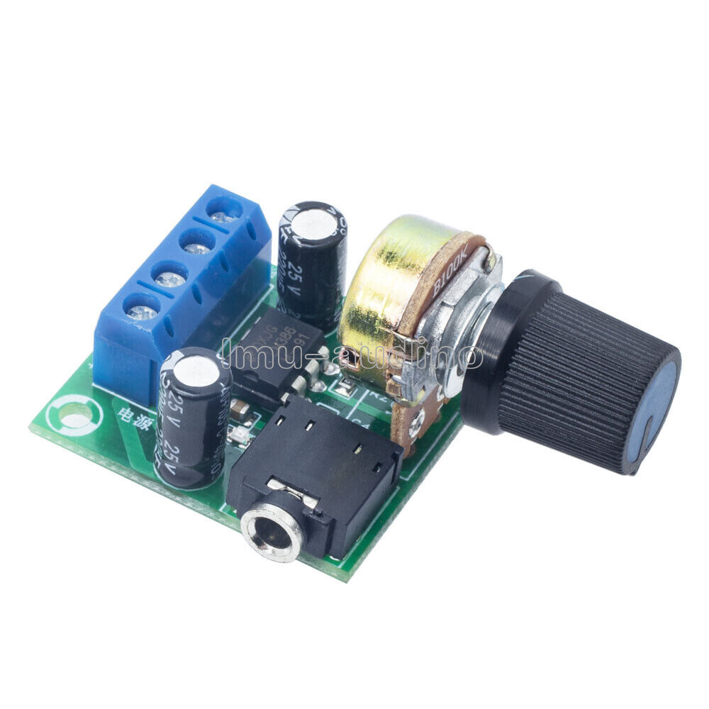 LM386 10W Audio Amplifier Board Mono 3.5mm DC 3-12V Volume Control AMP ...