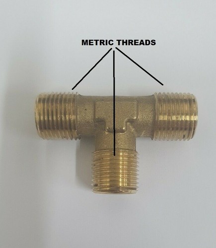 Male Metric Threaded tees Fine Metric Threads in Brass | eBay