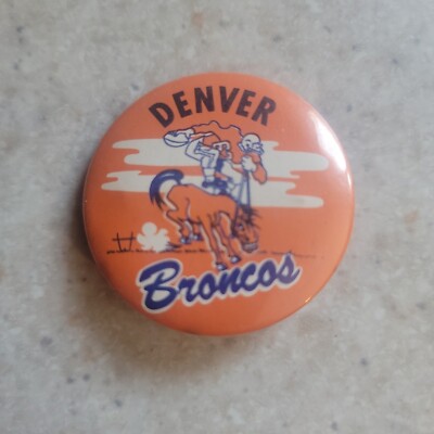 Denver Broncos 1970's Button Pin 1.75" Vintage | eBay