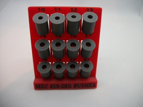 MEC BUSHING STAND WITH 12 3D PRINTED BUSHINGS 10 to 21 (410 to 28 GAUGE ...