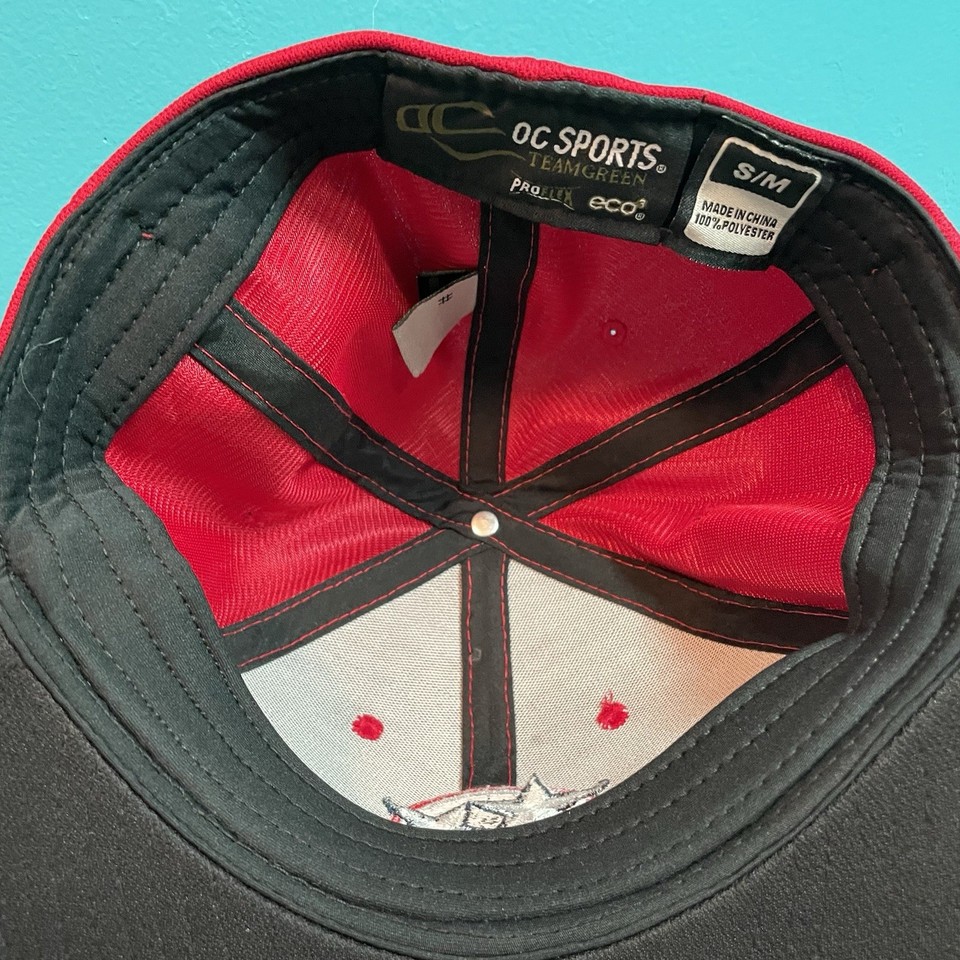 Fitted Hat Tennessee Tri-Star Red Solid Panel OC Sports Team Green Size ...