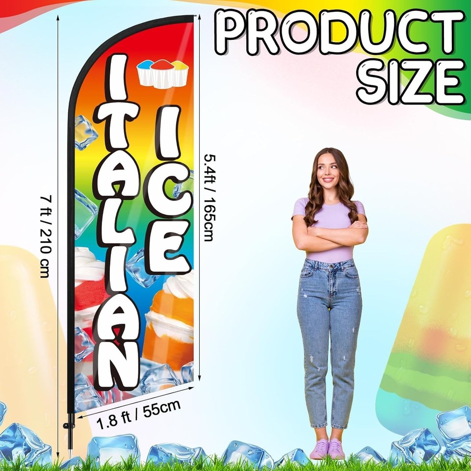 Italian Ice Feather Flag 7 Ft Advertising Swooper Flag Banner Signs ...