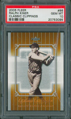 2005 Fleer Classic Clippings Legends RALPH KINER #86 Rare #/999 SP PSA 10 Pop 1 | eBay