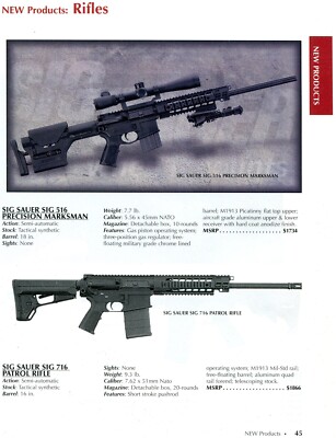 2011 Print Ad of Sig Sauer SIG 516 Precision Marksman & SIG 716 Patrol ...