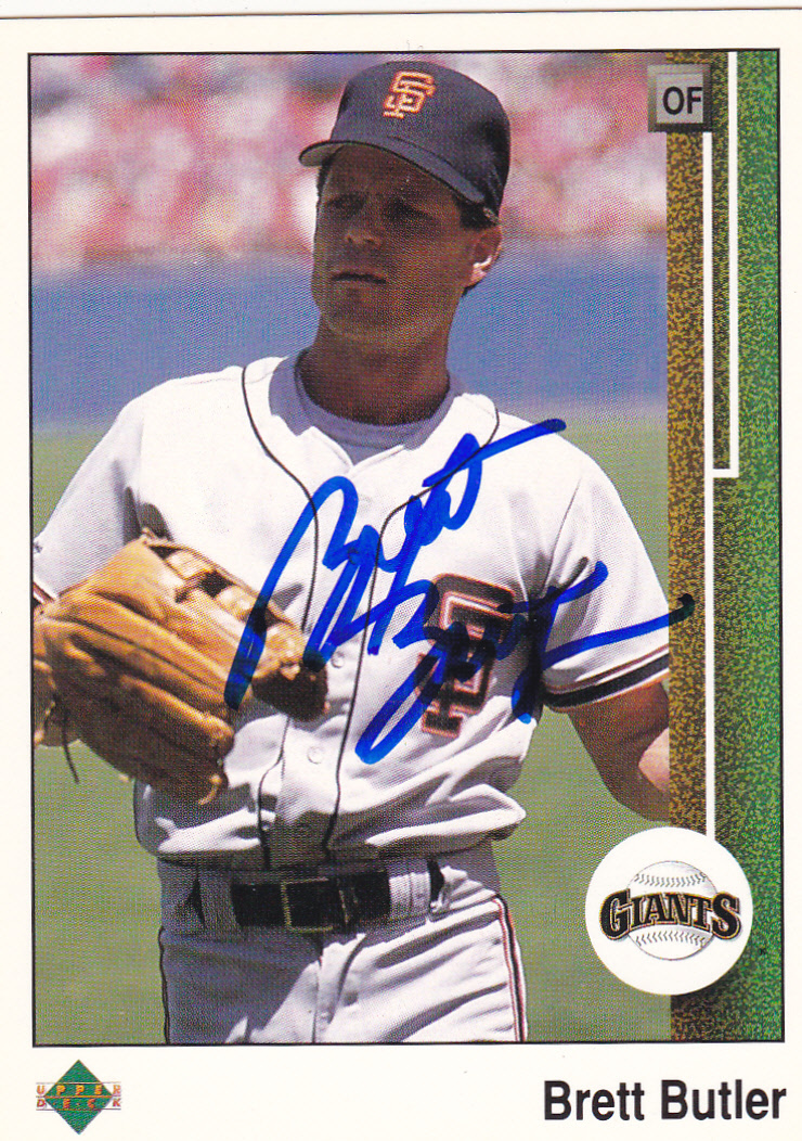 BRETT BUTLER SAN FRANCISCO GIANTS SIGNED BASEBALL CARD BRAVES LA ...