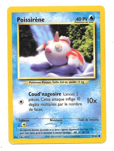 Carte Pokémon Poissirène 45/64 - Set Néo Révélation (fr) - TRES BON ...