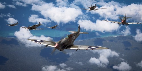 WWII WW2 RAAF 457 Squadron Spitfire MkVIII Aviation Art Photo Print ...