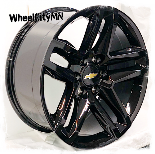 18 inch gloss black 2020 Chevy Silverado Trail Boss OE replica rims ...