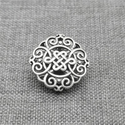 2 Sterling Silver Round Knot Button Clasps 925 Silver Spiral Button ...