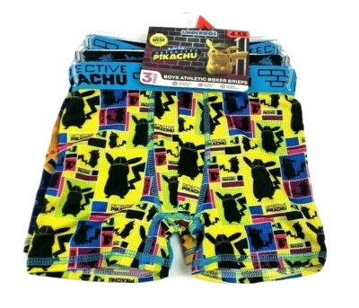 Bioworld Pokemon Detective Pikachu 3 Piece Boys Boxer Briefs Size 4 ...
