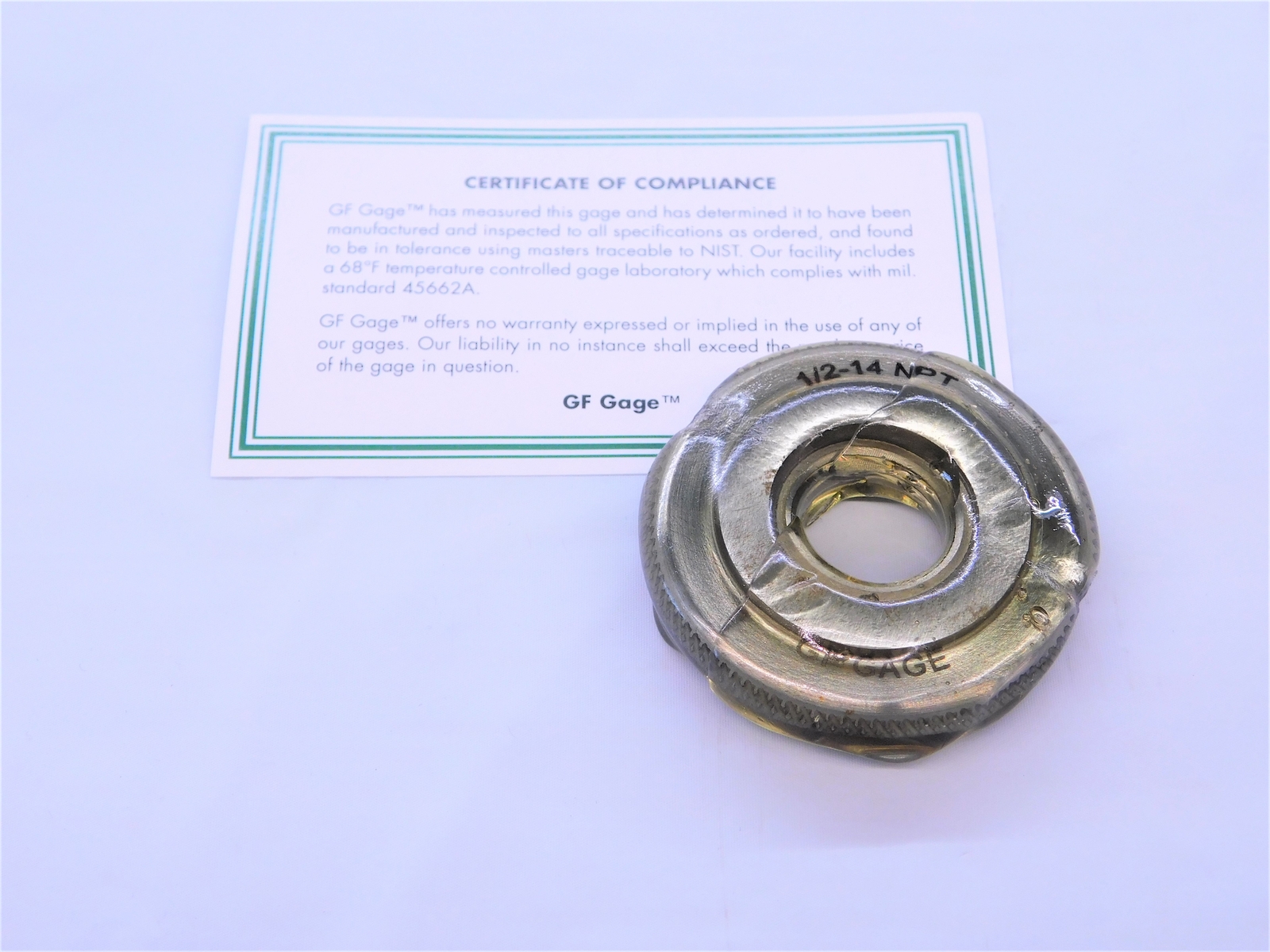NEW 1/2 14 NPT L1 PIPE THREAD RING GAGE .5 .50 .500 .5000 N.P.T ...