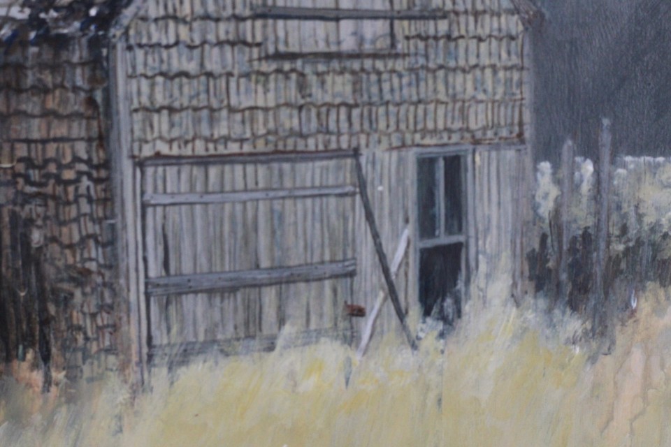 Coastal Scene Weathered House Acrylic Painting Signed Clint Carter GA ...