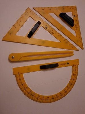Oversized Teacher Geometry Set/Lot for Whiteboard Protractor, Compass ...