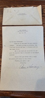 Ann Harding Signed letter 1931 with envelope/And posted mark | eBay