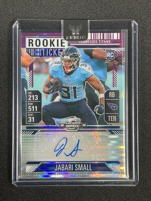 JABARI SMALL 2024 Contenders Optic #171 Purple Pulsar Titans NFL Auto ...