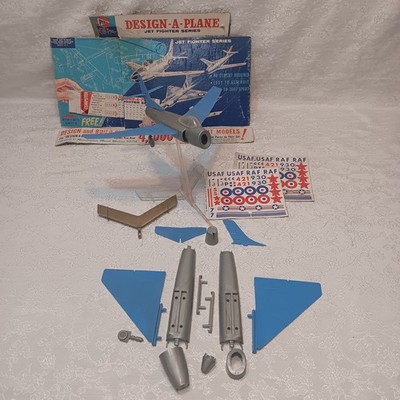 1960 Pyro Design-A-Plane Jet Fighter Series Parts Lot 1/48 No Box ...