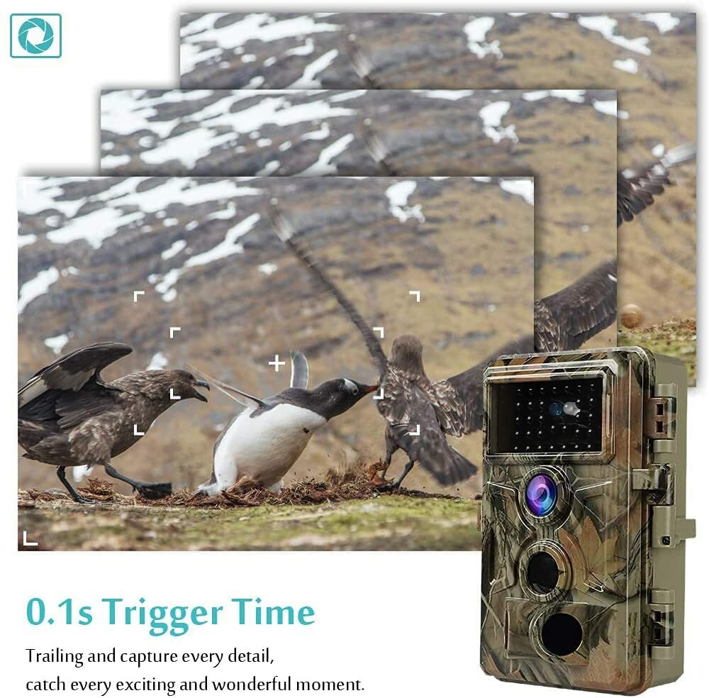 Trail Game Camera 24MP 1296P Stealth Camouflage No Glow Outdoor Hunting ...