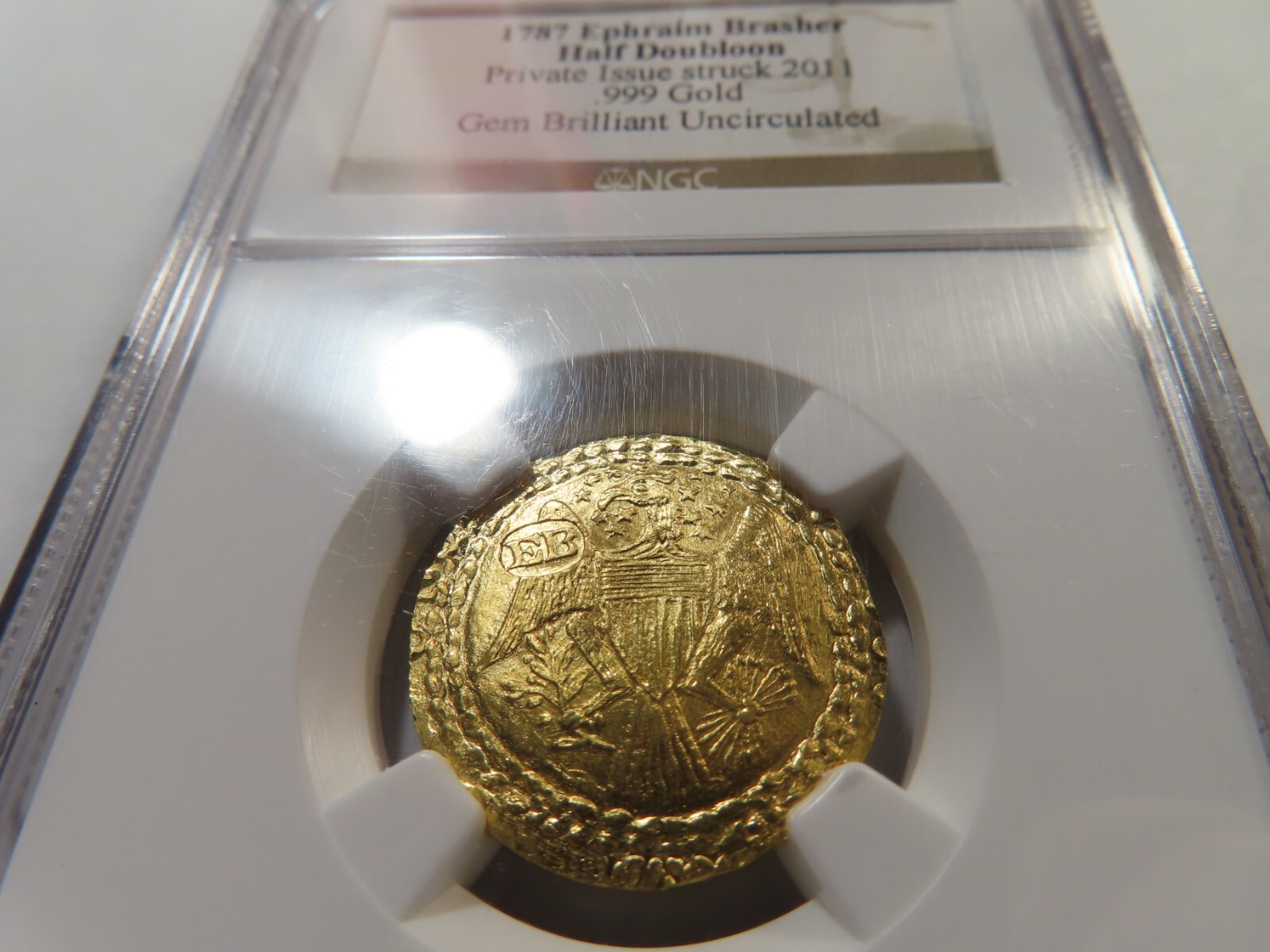 F117 USA 1787 Ephraim Brasher Half Doubloon GOLD Struck 2011 NGC GEM BU ...