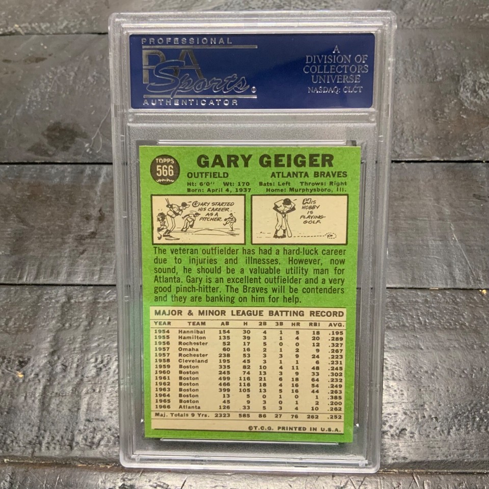 1967 Topps Gary Geiger #566 *Braves* PSA 8 NM-MT | eBay