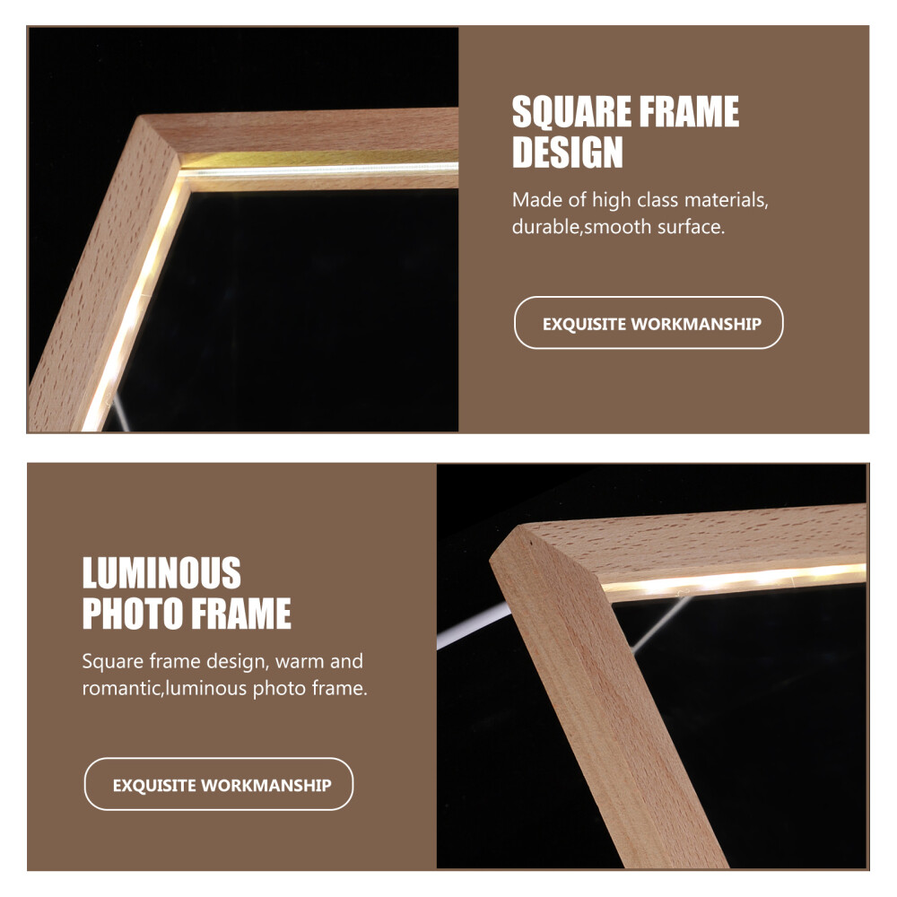 LED Light Picture Frame Glowing Photo Night Long-lasting up Wooden ...